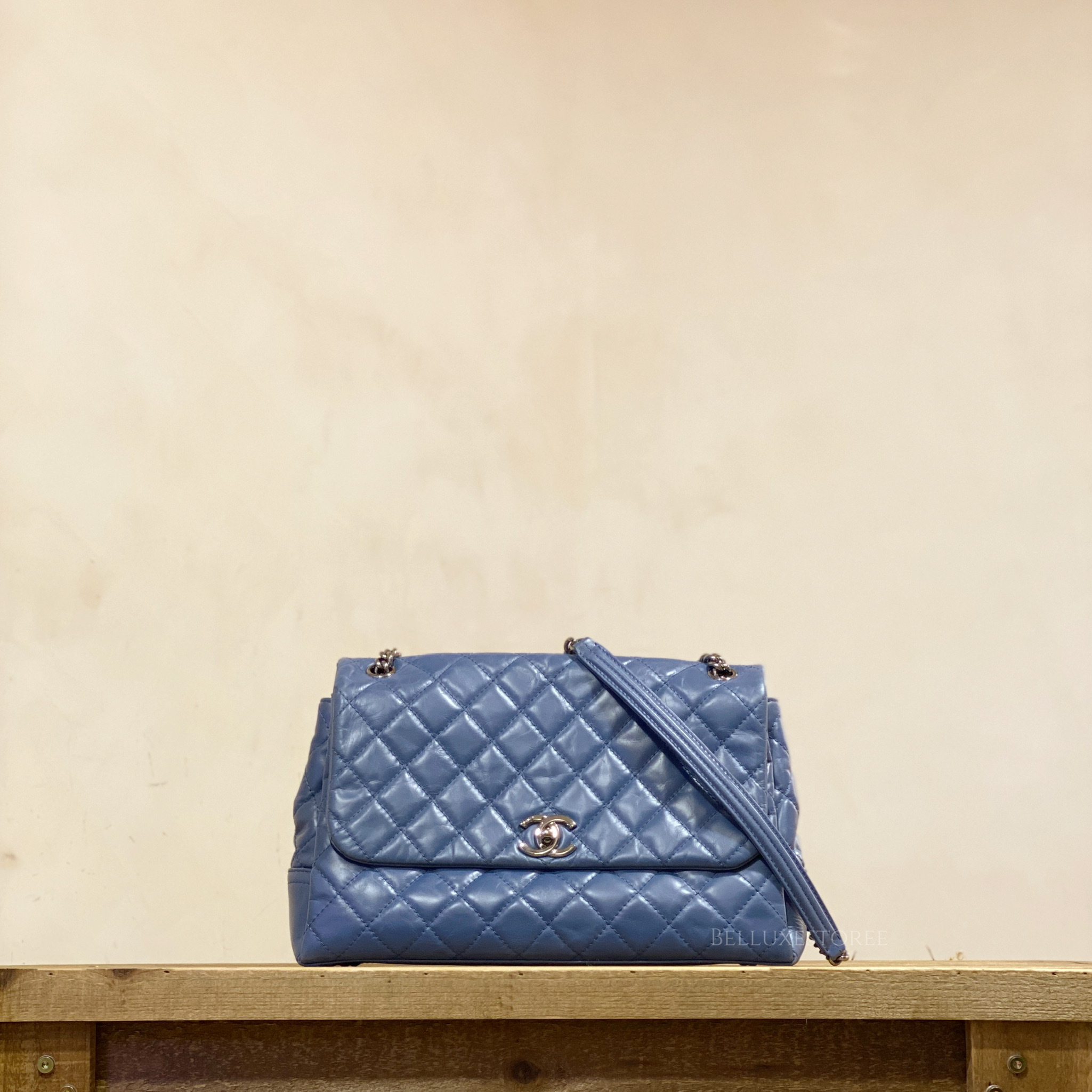 [Pre-owned] Chanel flap Blue/silver