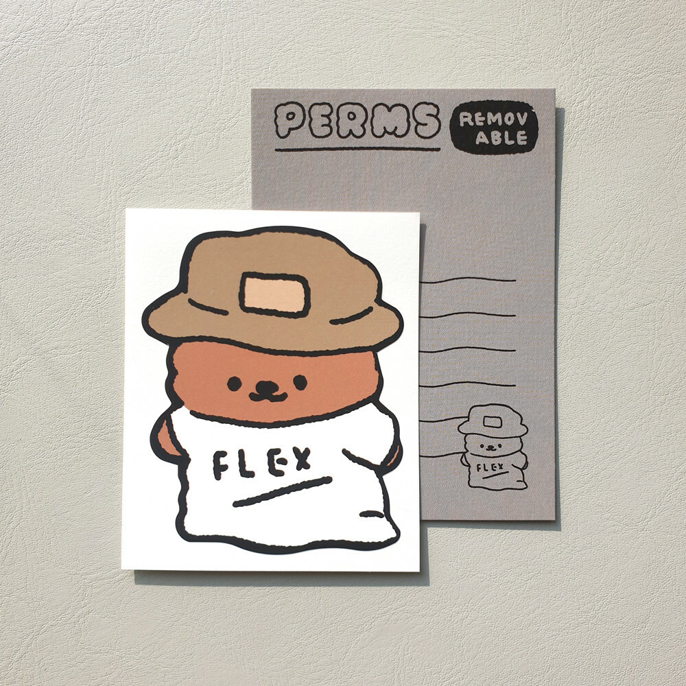 PERMS FLEX Bear Removable Sticker 山系漁夫帽 小熊貼紙
