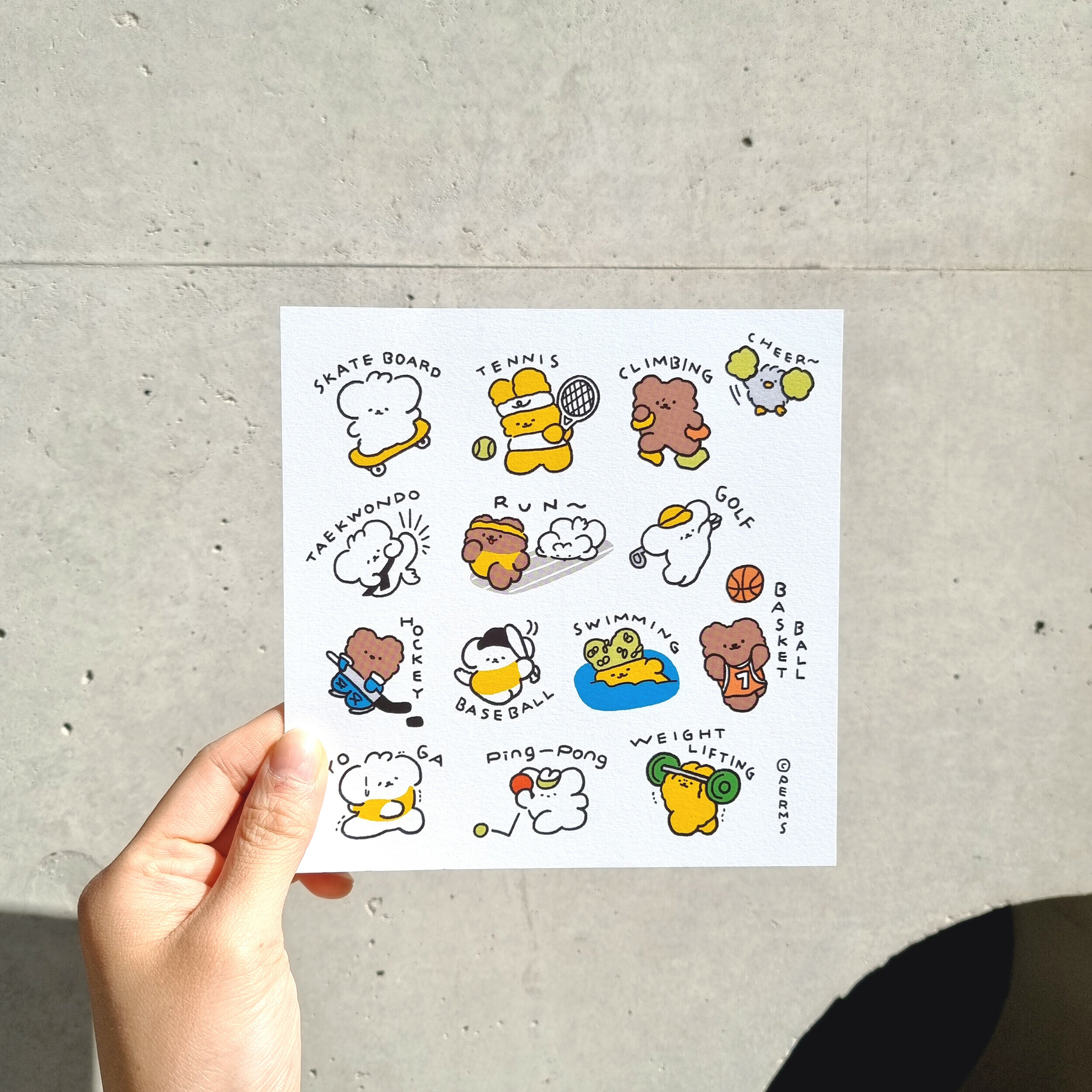 PERMS Sports Bear Postcard 運動會小熊 明信片