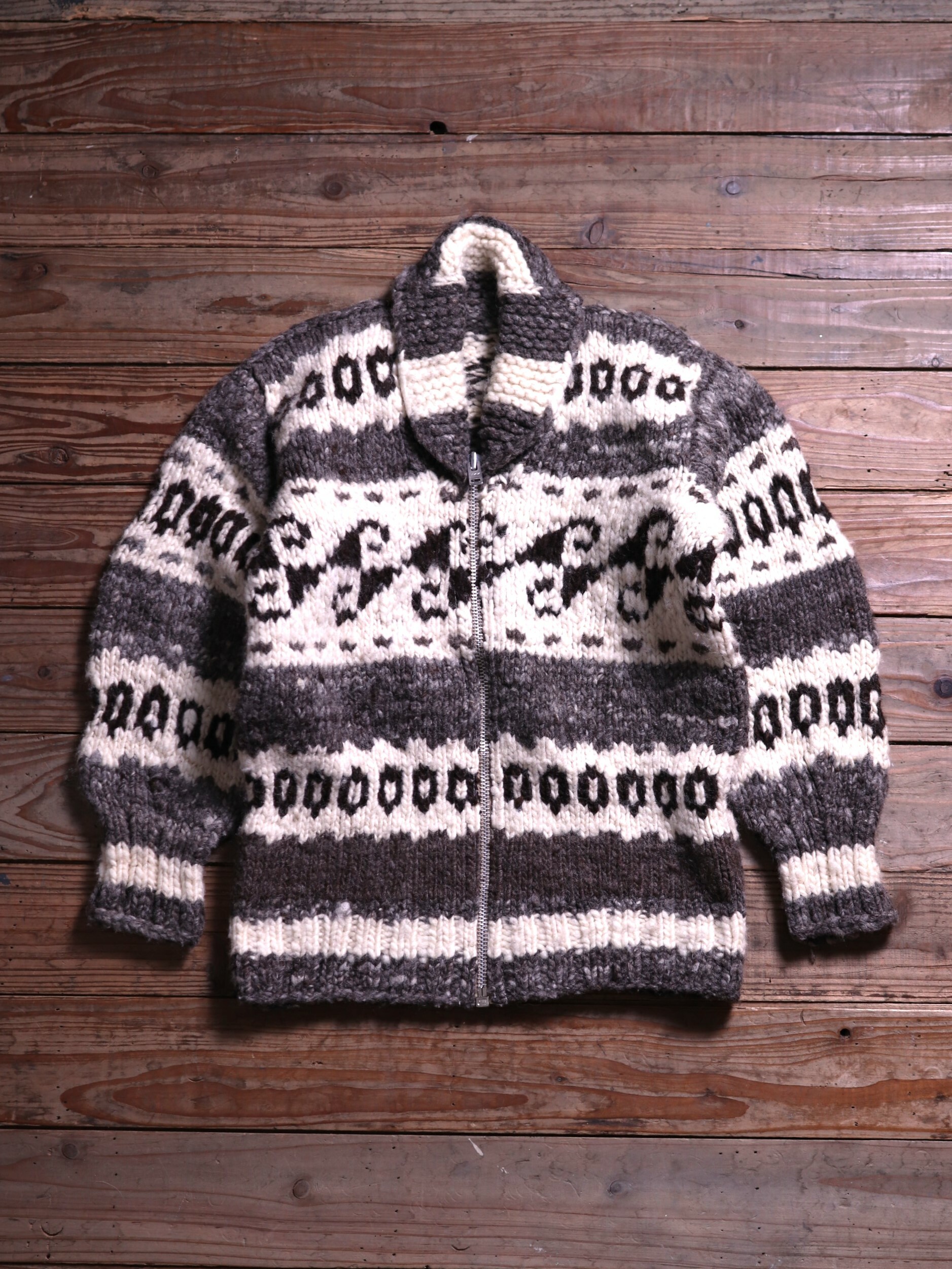 1970's Canadian Hand Knit Cowichan Sweater / 1970年代 加拿大