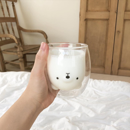 BRACKET TABLE Double Teddy Bear Glass Cup 熊熊玻璃杯
