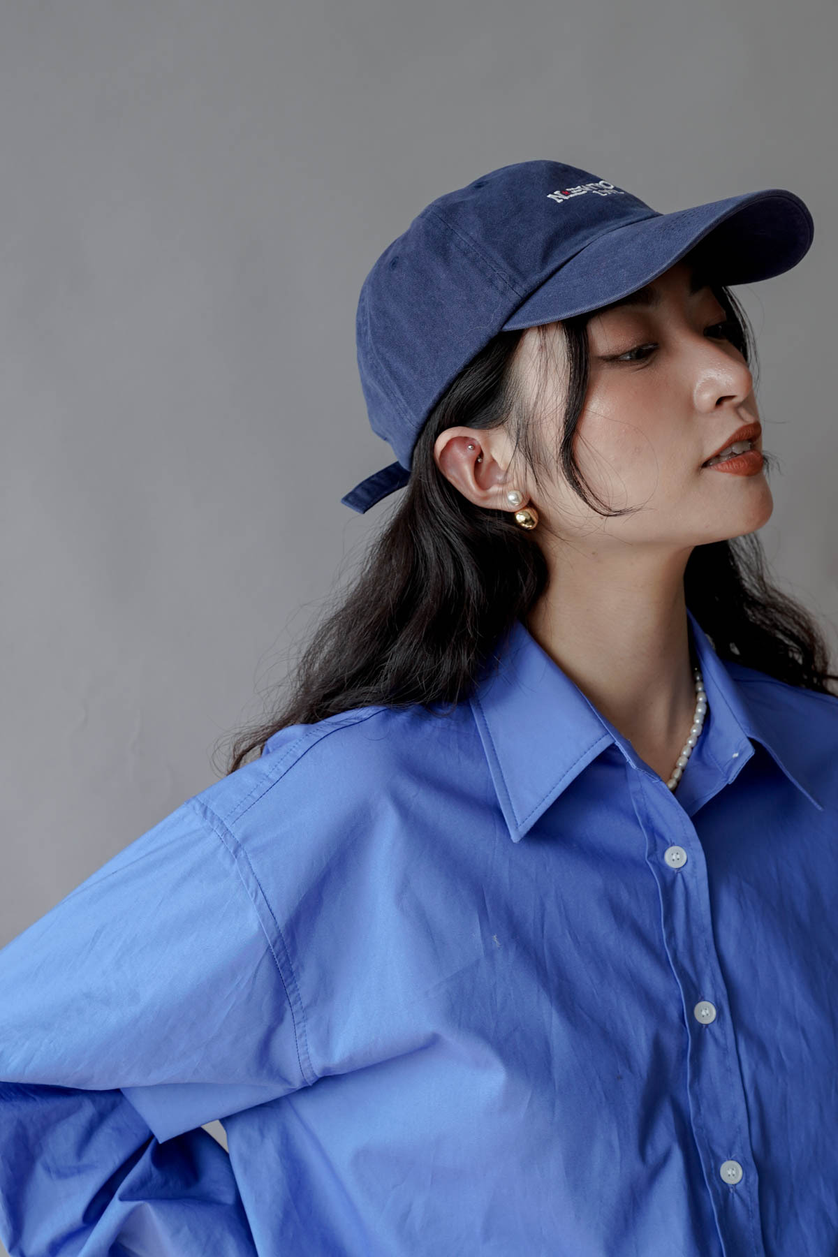 Earring: bold dot + pearl (gold) -1件到付, 2件免運費
