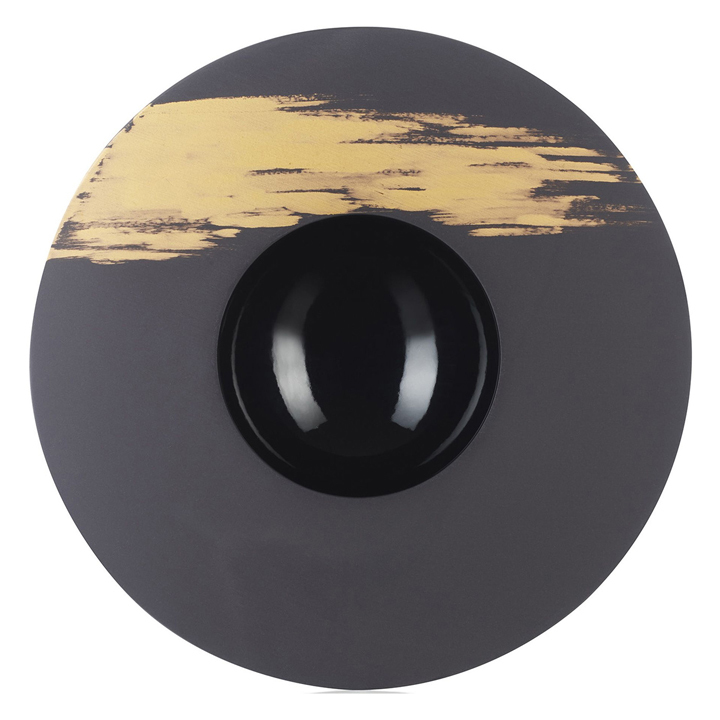 REVOL 碟 30.3 cm - 球形食物位 - 光面黑帶金色