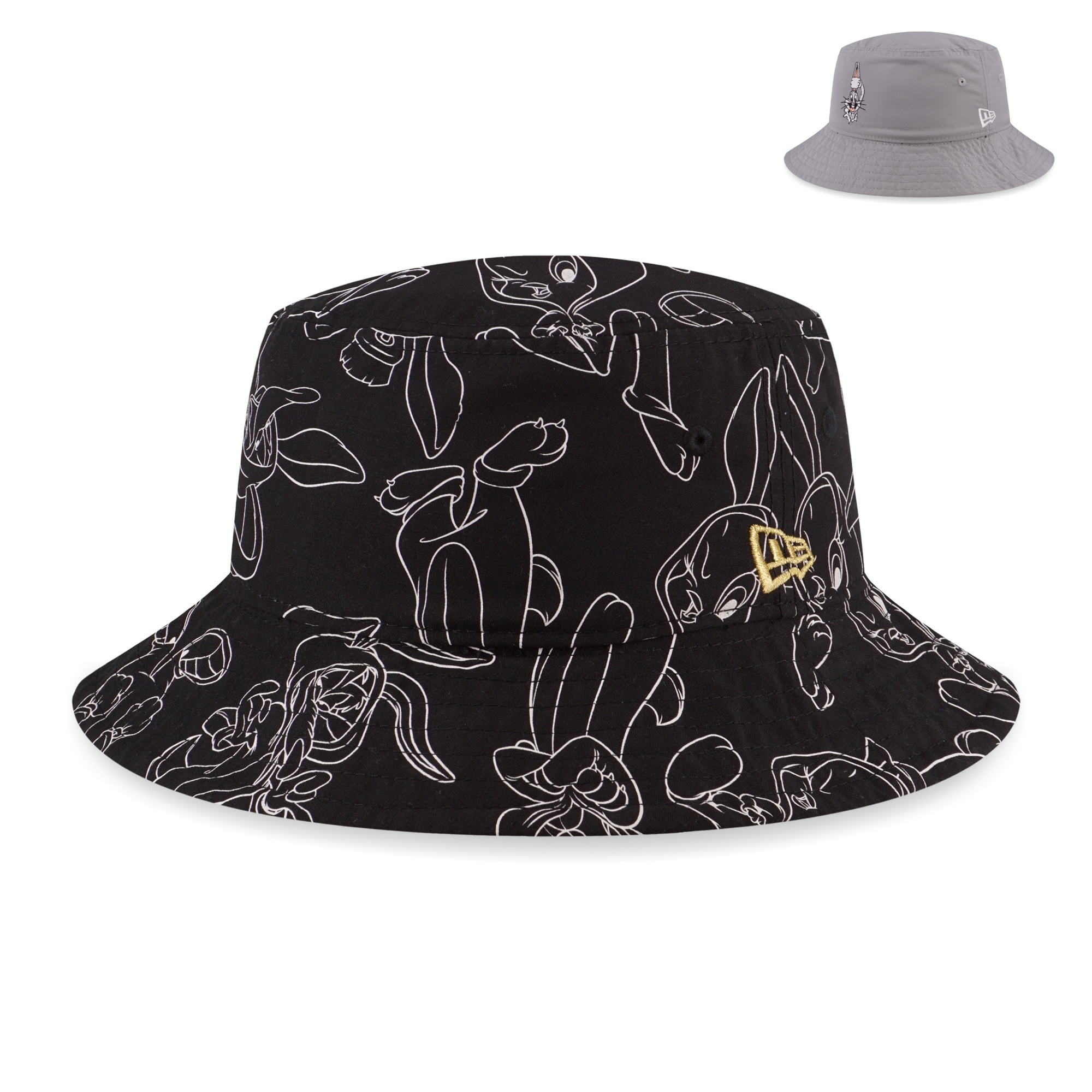 New Era - Bugs Bunny Reversible Bucket Hat Black/Grey