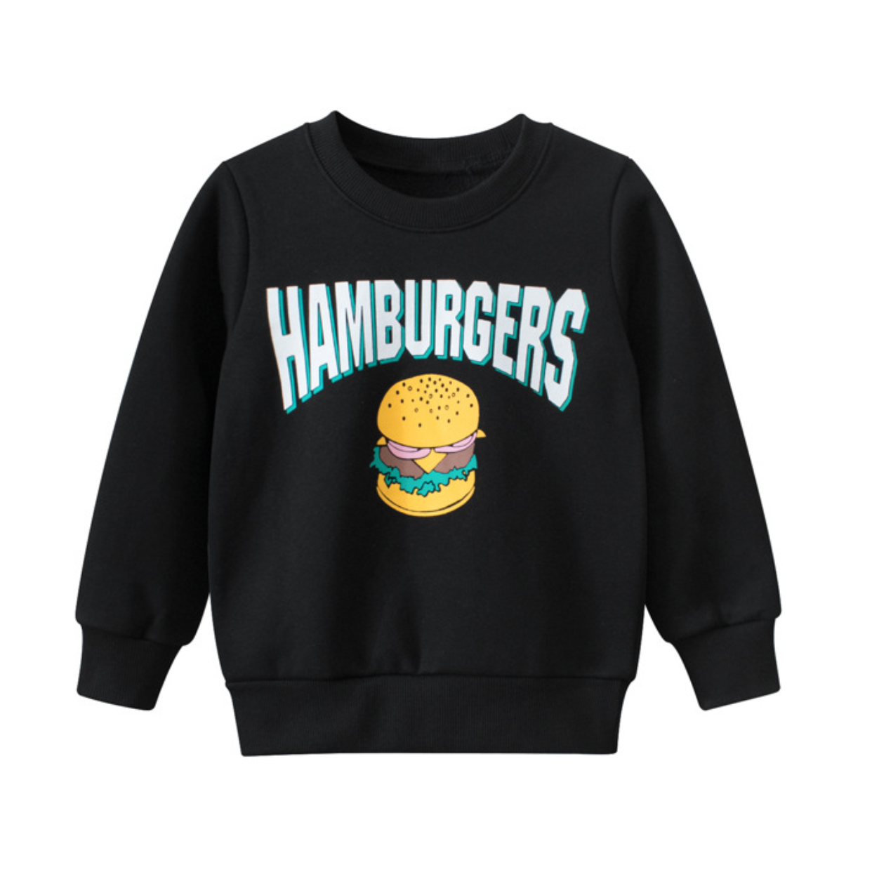 UL-1839 卡通漢堡印花圓領棉質長袖衛衣 $129@3