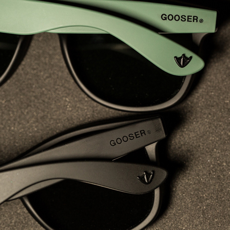 GOOSER 暗黑ⒷLACK / 偏光太陽眼鏡-2入(全黑+綠黑)