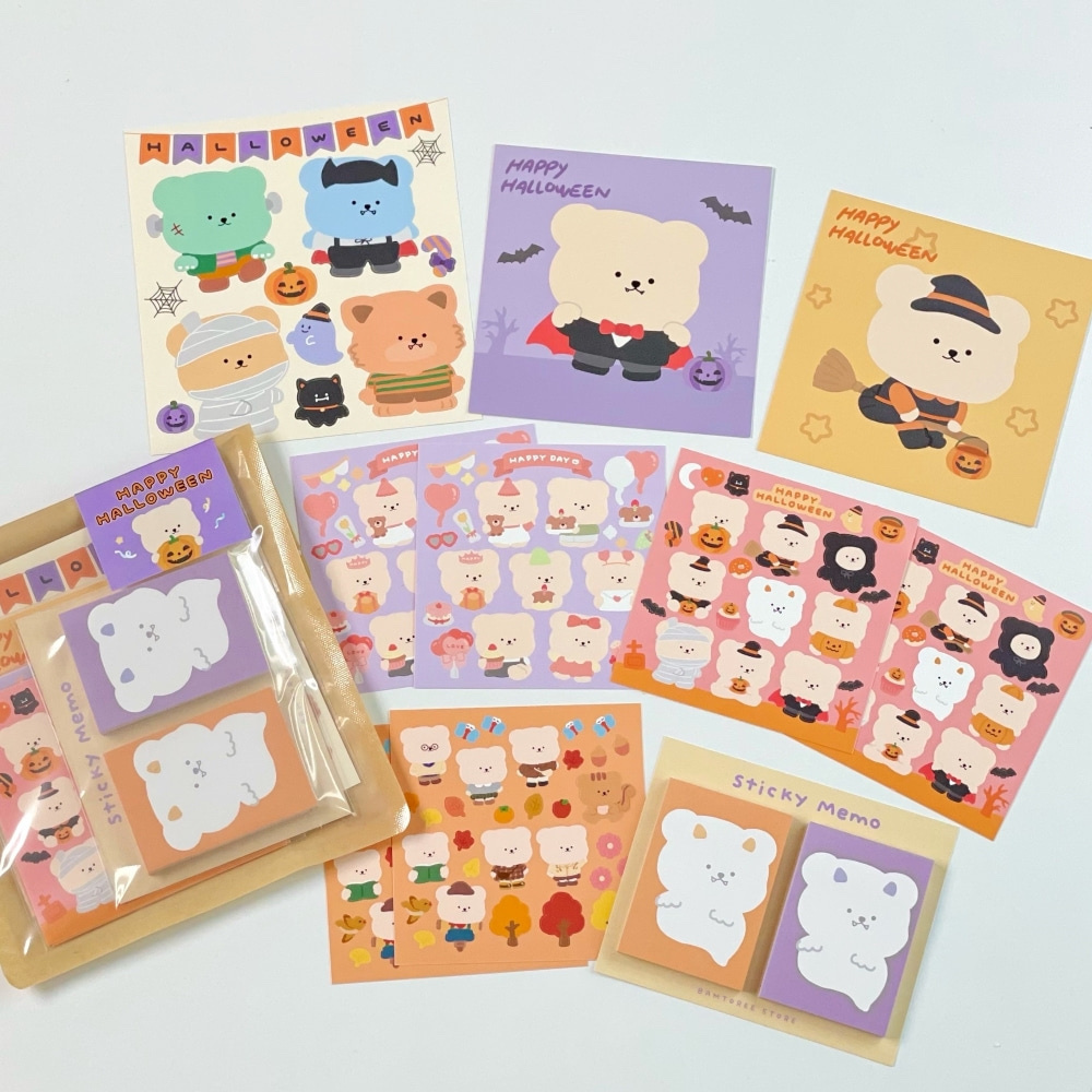 BAMTOREE STORE Halloween Random Sticker Set 小熊隨機貼紙套裝