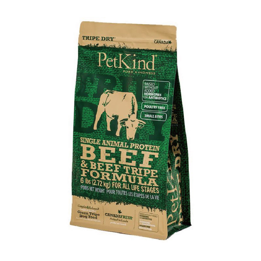 Petkind 無穀物狗乾糧 - 牛草胃及牛肉配方 (單一蛋白) 6LB / 25LB
