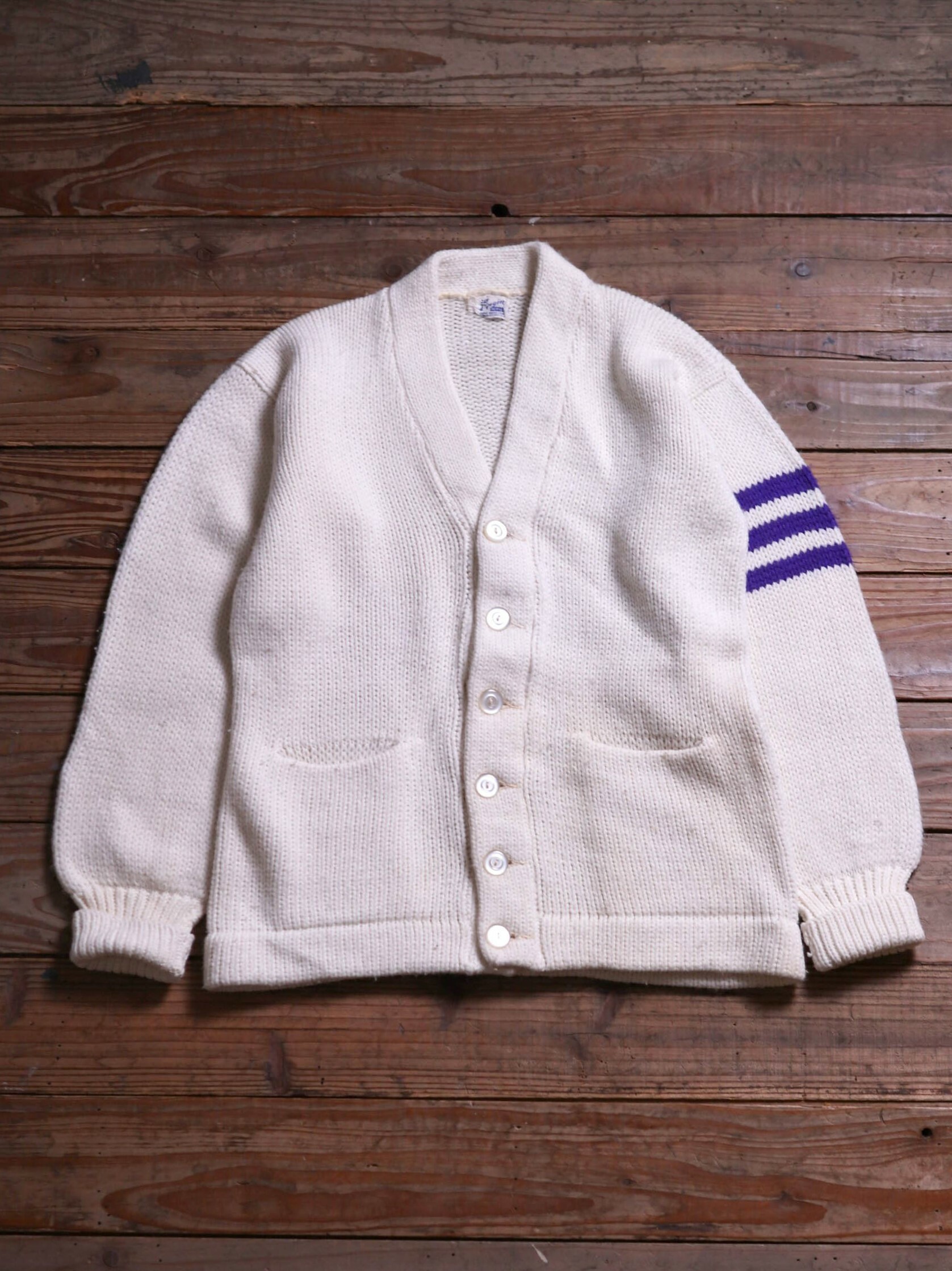 1960's~1970's USA Letterman Cardigan / 1960年代 美國學院 羊毛針織