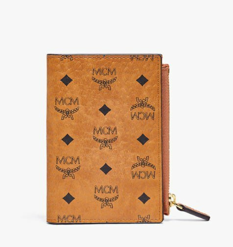 [S] MCM SMALL ZIP BI-FOLD WALLET,BROWN, SMCM28 (SMCM28)