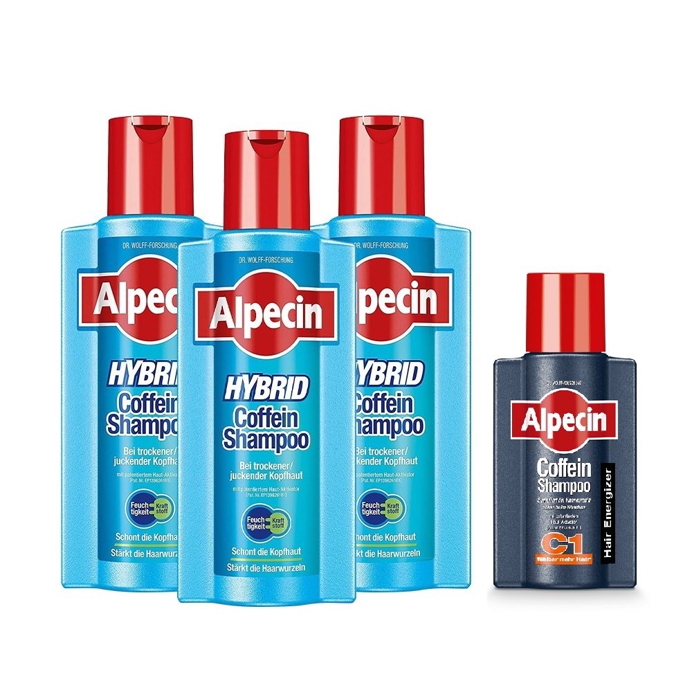 Alpecin雙動力增量款三入組|德國咖啡因洗髮露 乾性保濕專用|Dr.Wolff Taiwan