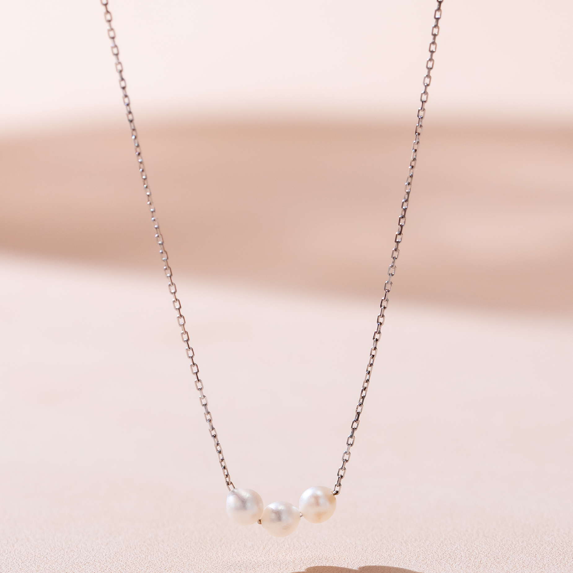 Baby Akoya 3珠 18K金 頸鏈