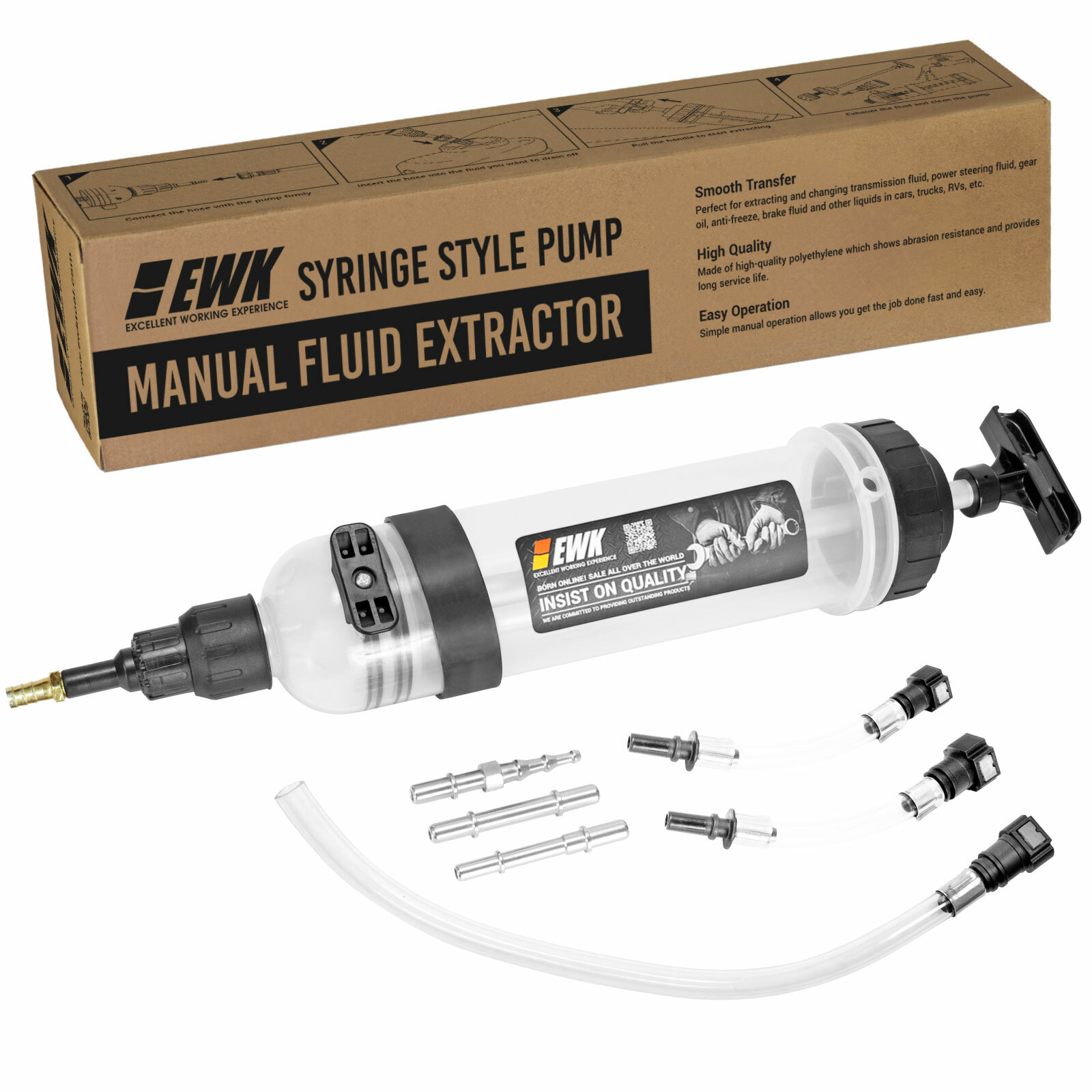 1500ml Manual Fluid Syringe Pump Oil Extractor | EWK
