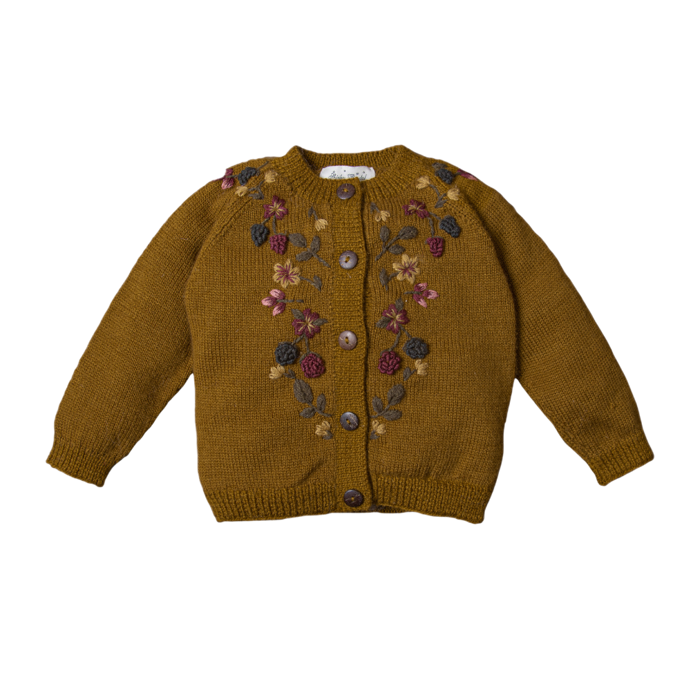 Shirley Bredal - 野莓花卉刺繡針織開襟衫 (琥珀) - Mini Lighters