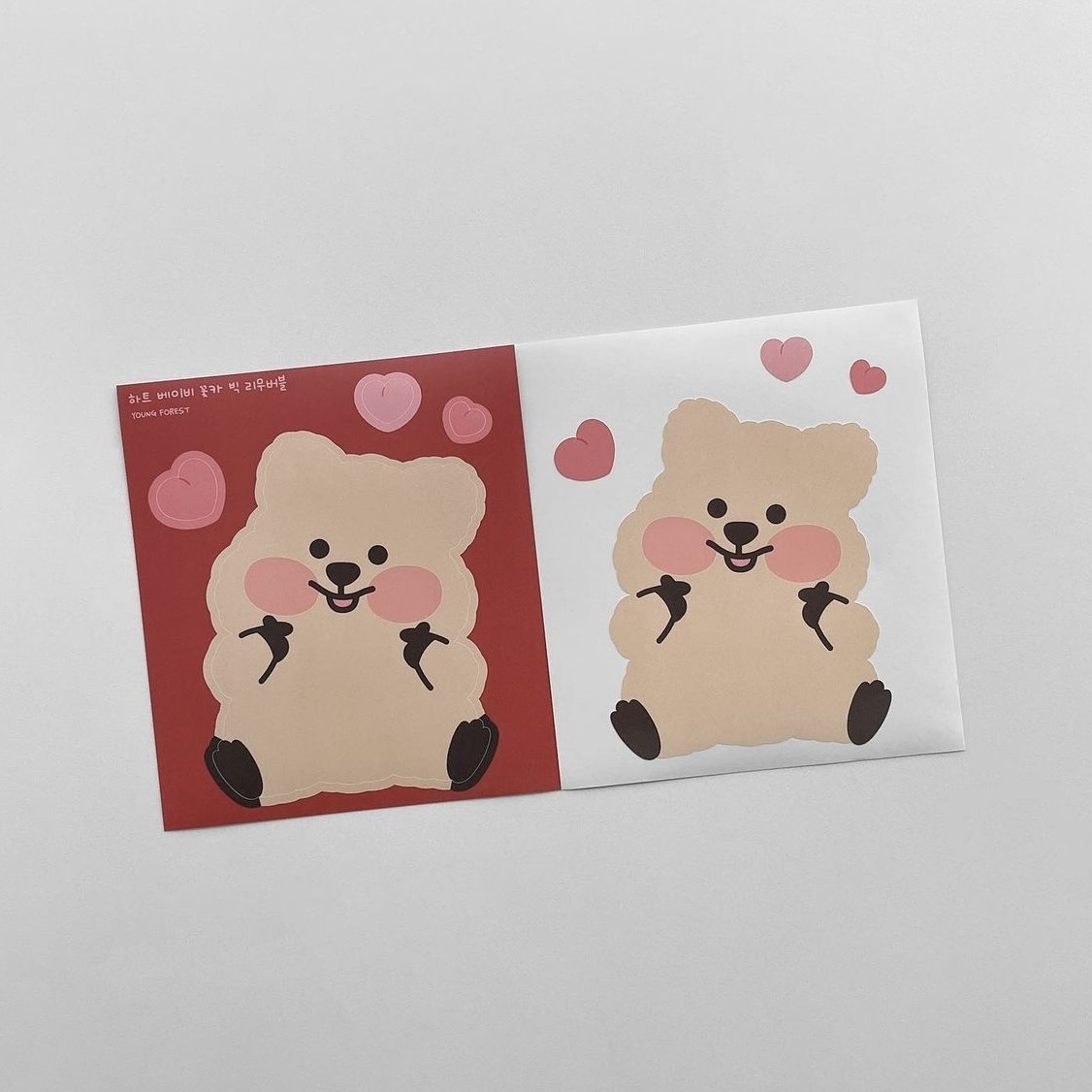 YOUNG FOREST Heart Baby Quokka Big Removable Sticker