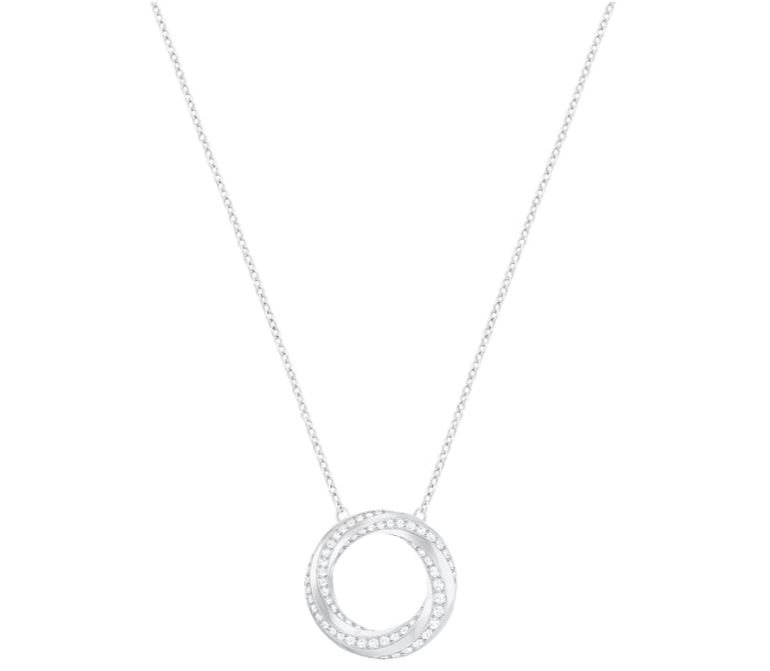 Swarovski 施華洛世奇 Hilt 璀璨螺旋形水晶圓環銀色項鍊 5528929
