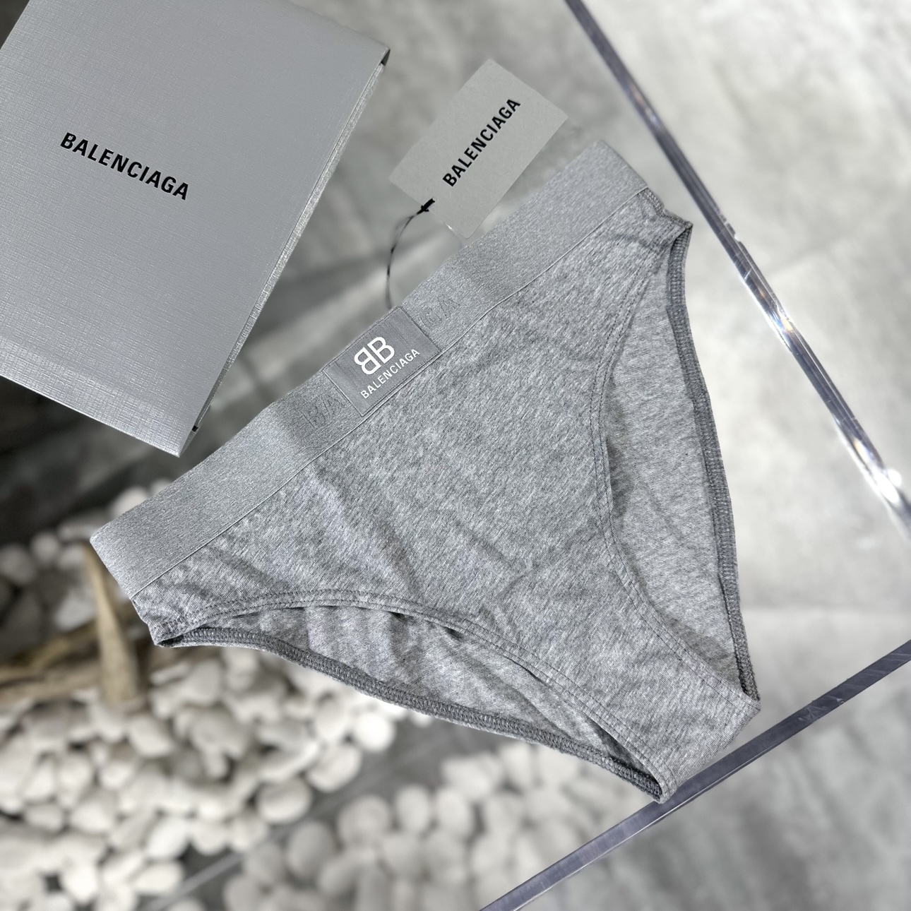 Balenciaga Women's Patch Brief - Grey