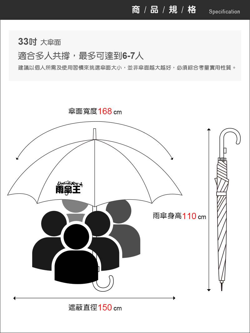《BigRed 超人傘》33吋自動直傘-雨傘王UmbrellaKing，全台雨具專業品牌
