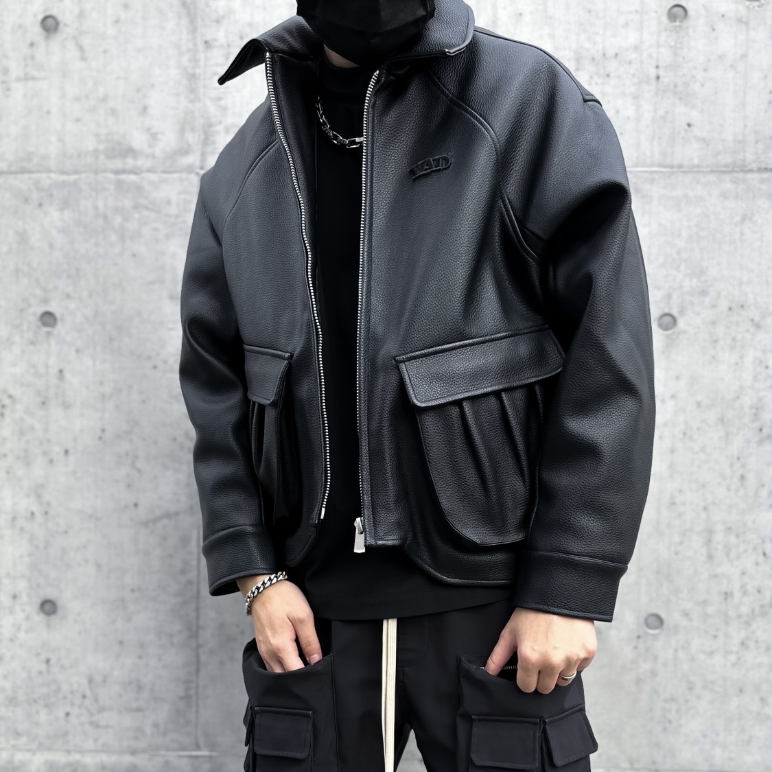 YADcrew Graffiti Boxy Leather Jacket