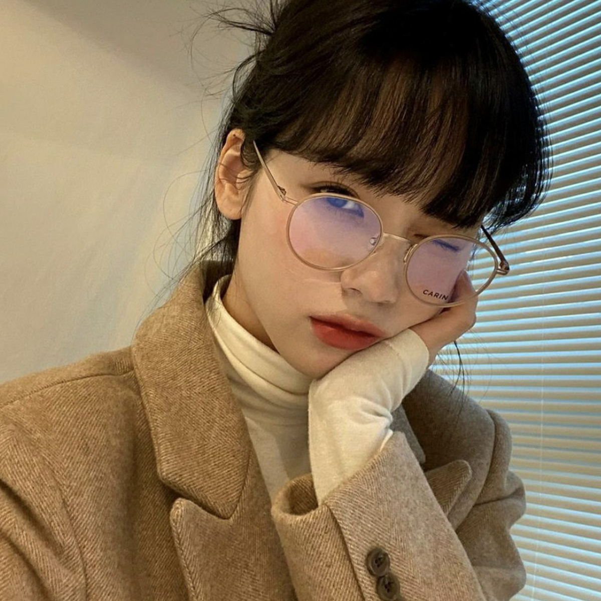 CARIN光學眼鏡-ELLE+ C2_透膚-霧玫瑰金-韓國眼鏡品牌