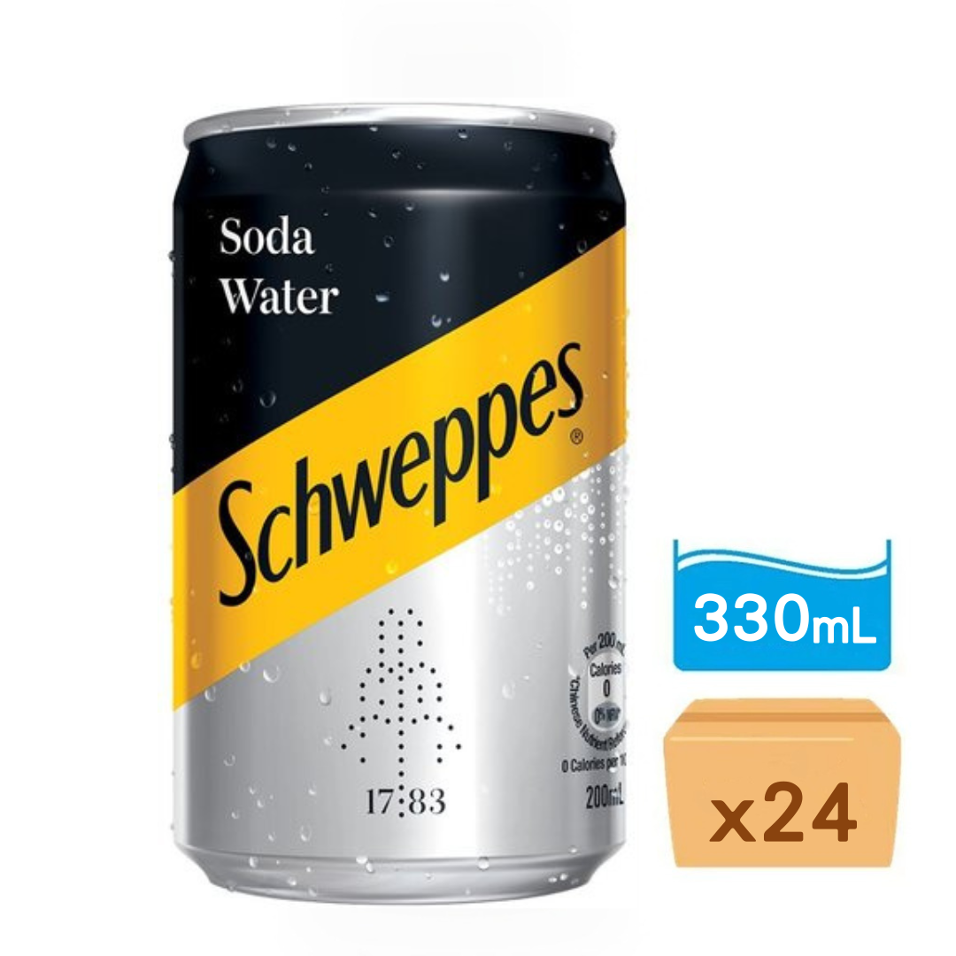 Schweppes Soda Water 330ml x 24Cans