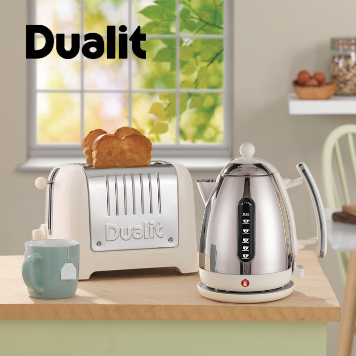 Dualit Lite1.5L Lite Jug Kettle - Polished with Red Tri