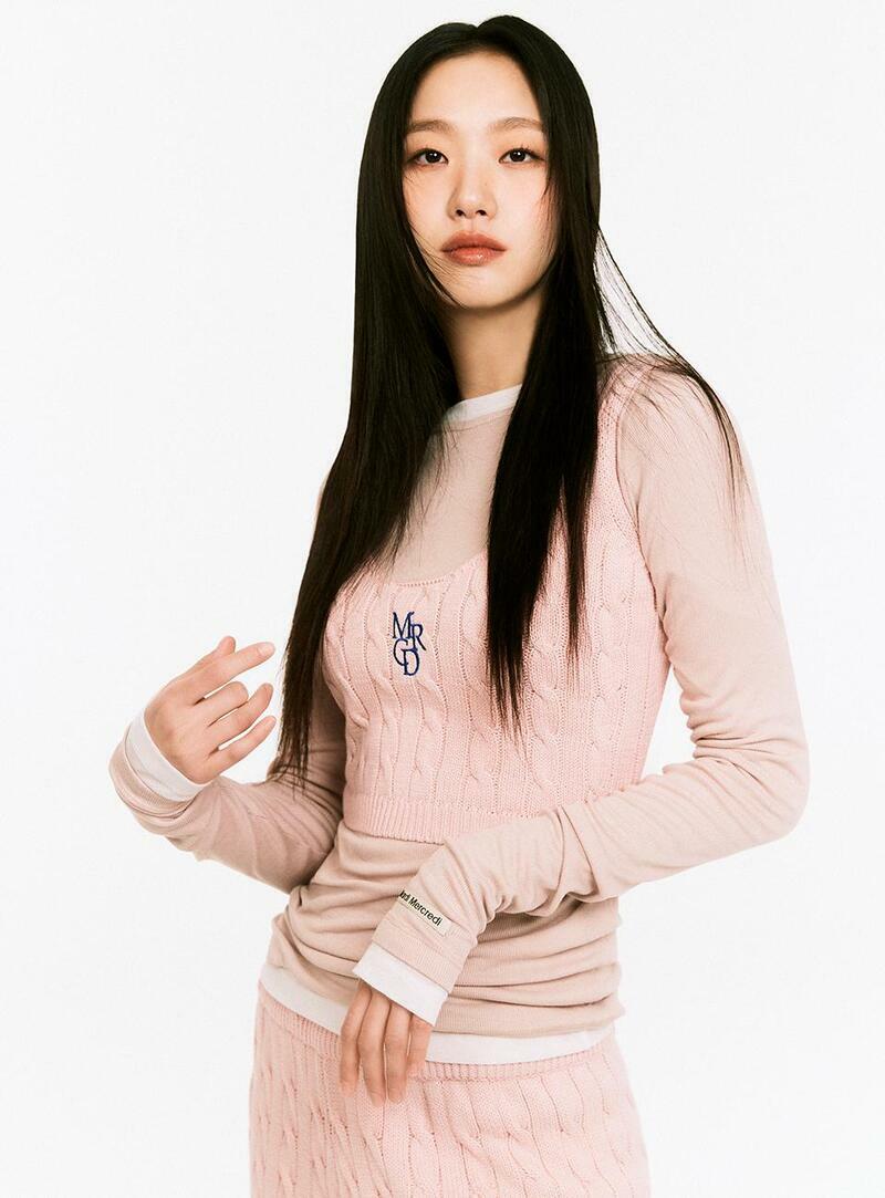 Mardi Mercredi CABLE CROPPED TOP MRCD_PINK BLUE