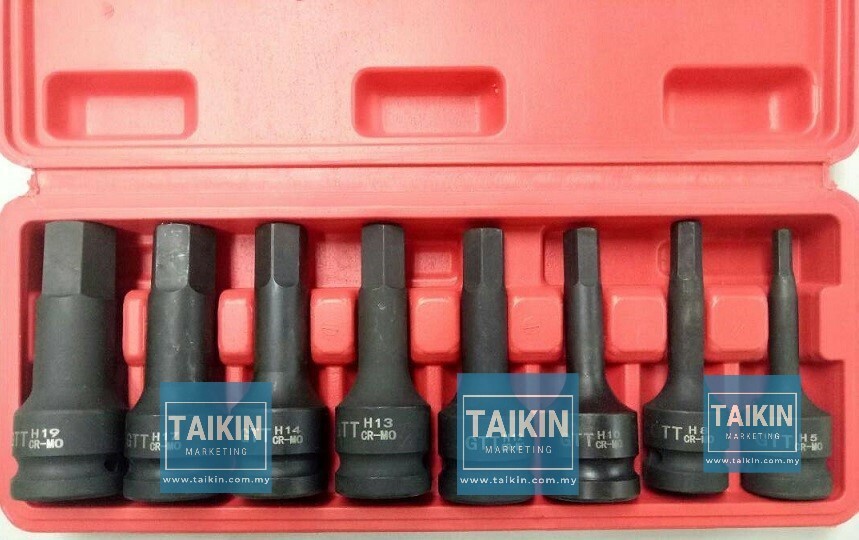 1/2'' Impact Socket Set 8 PCS TORX HEX SPLINE