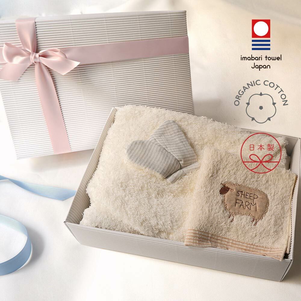 【kontex】今治Fluffy系列連帽浴巾/毛巾禮盒-綿羊/大象