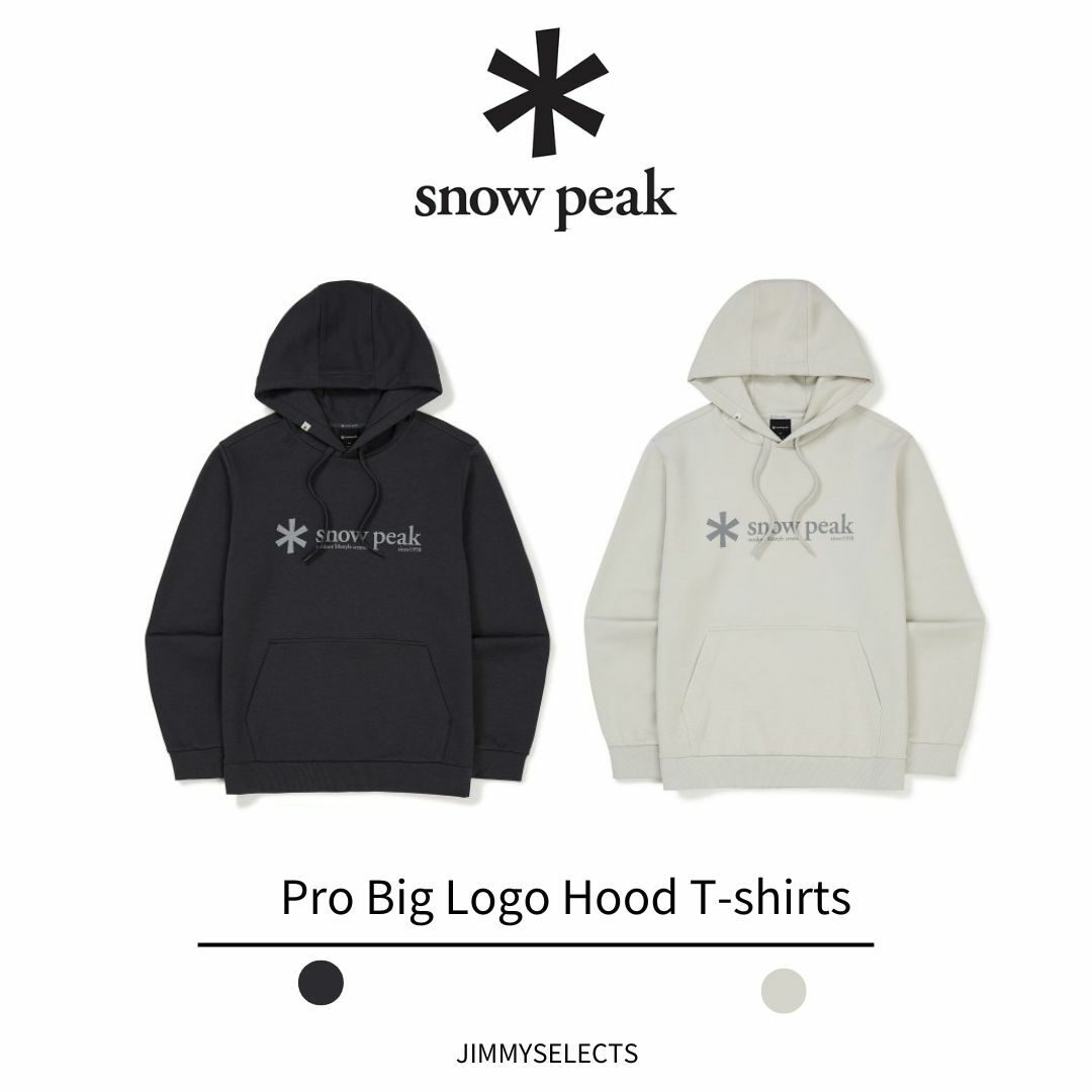 Snow Peak 雪諾必克 Pro Big Logo 帽T 長袖 黑 米 S23SMFHD20