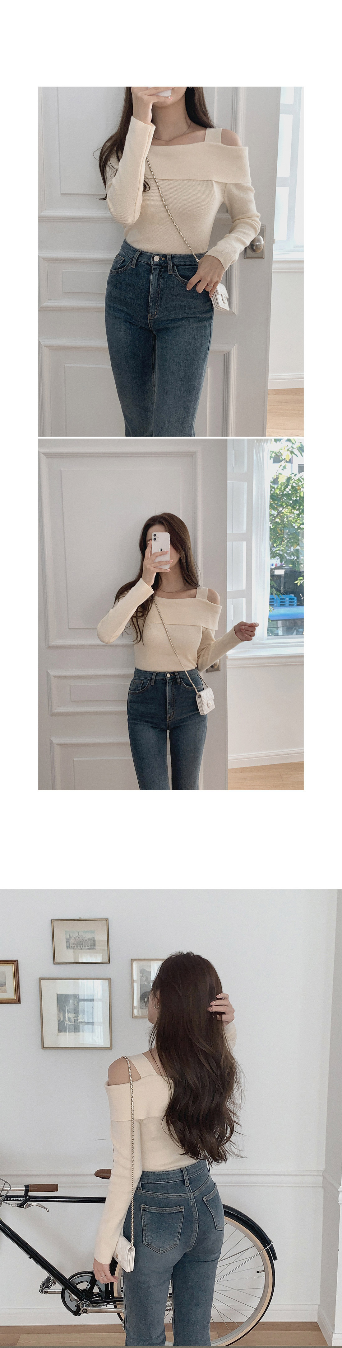 Jenny Shoulder Knit 4色入 (CO1064)