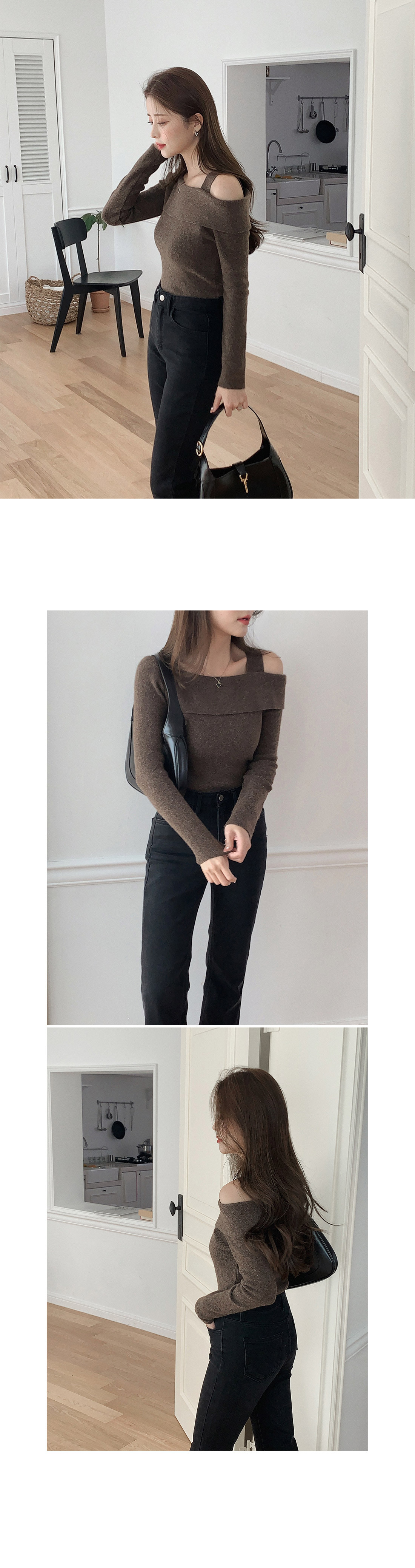 Jenny Shoulder Knit 4色入 (CO1064)