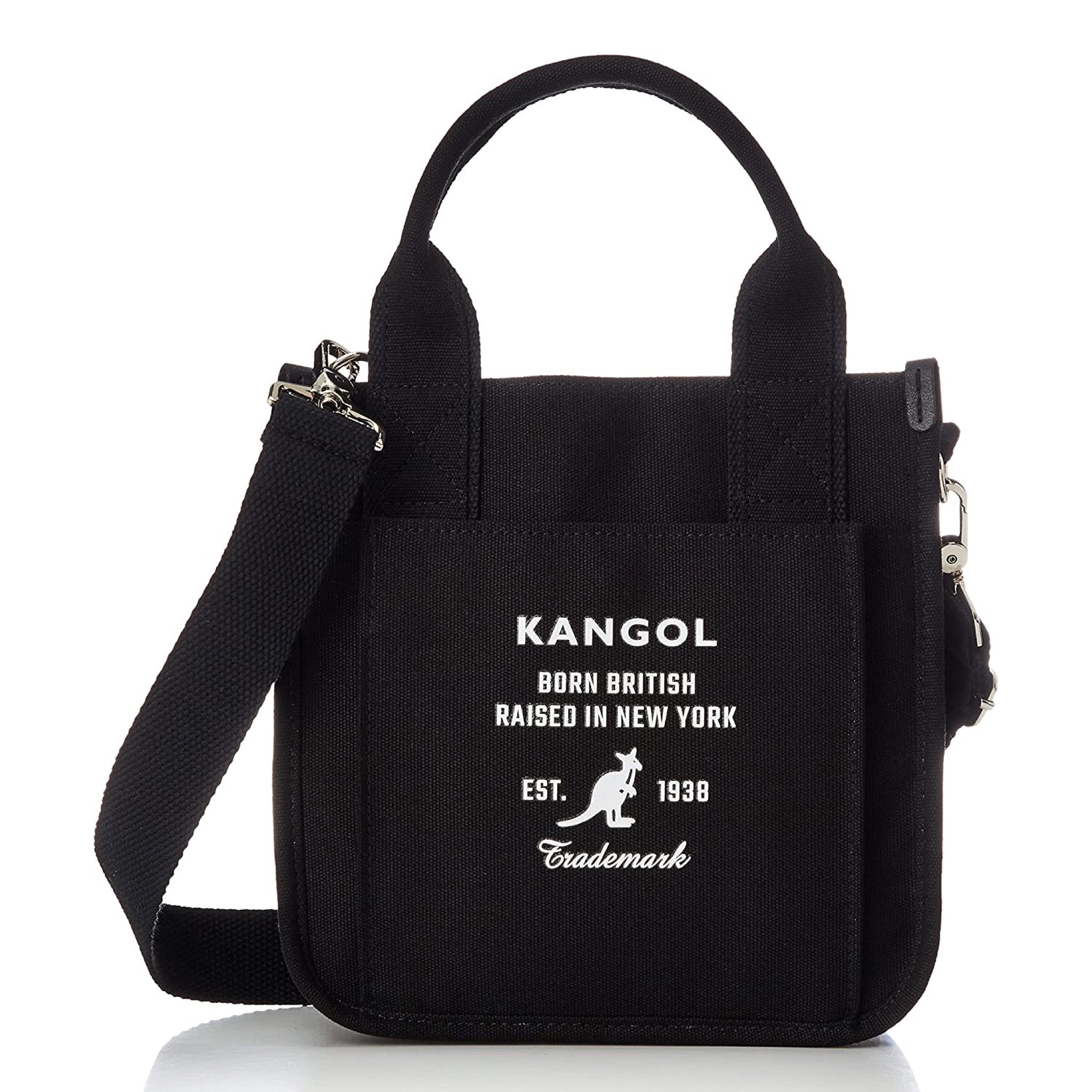 【💥日本直送】Kangol 帆布包 托特包 斜孭袋 側挎包 單肩袋 手提包 方型 黑色
