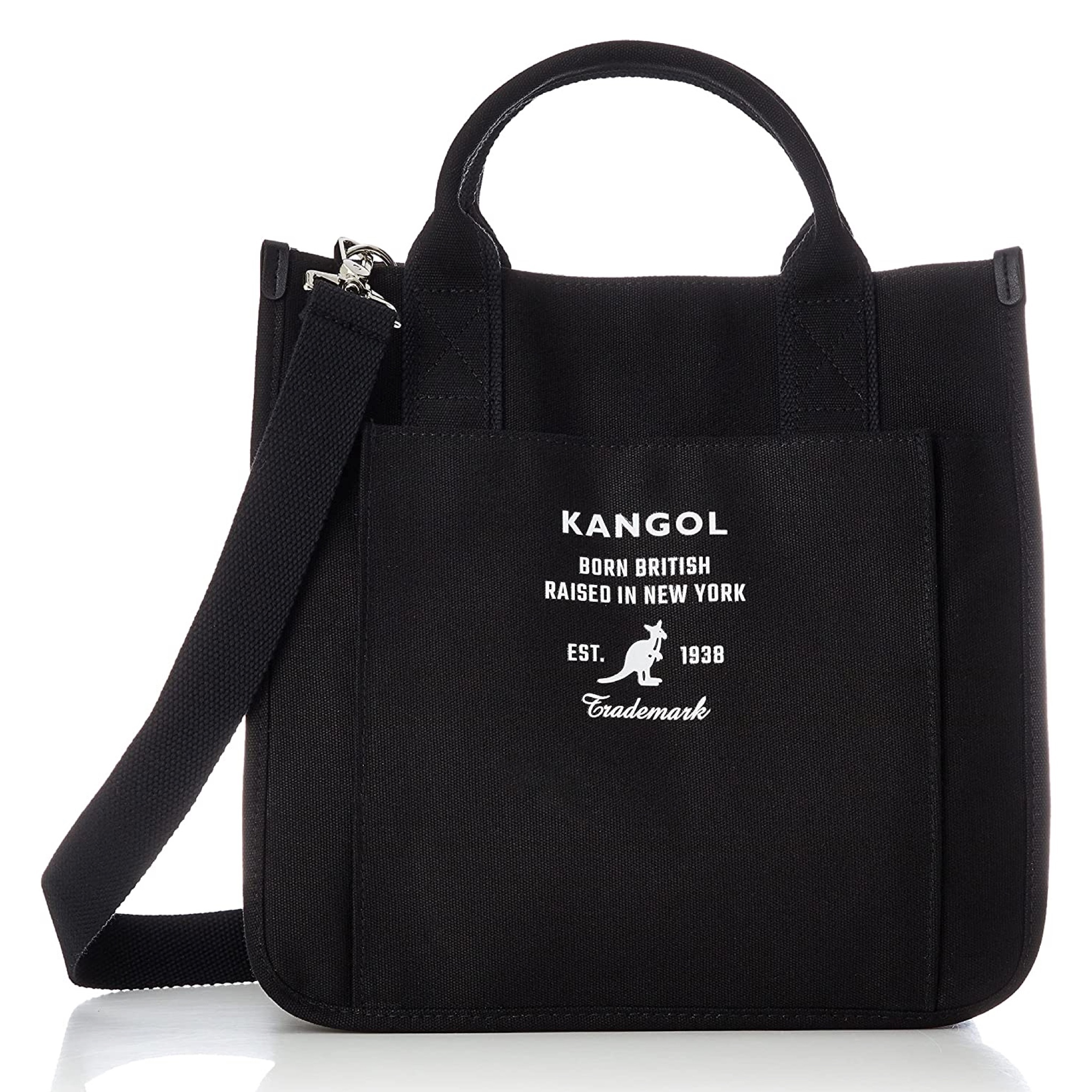 【💥日本直送】Kangol 帆布包 托特包 斜孭袋 側挎包 單肩袋 手提包 方型黑色 L