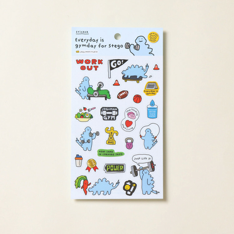 JOGUMAN STUDIO Everyday is Gymday Pvc Sticker 健身小恐龍 貼紙