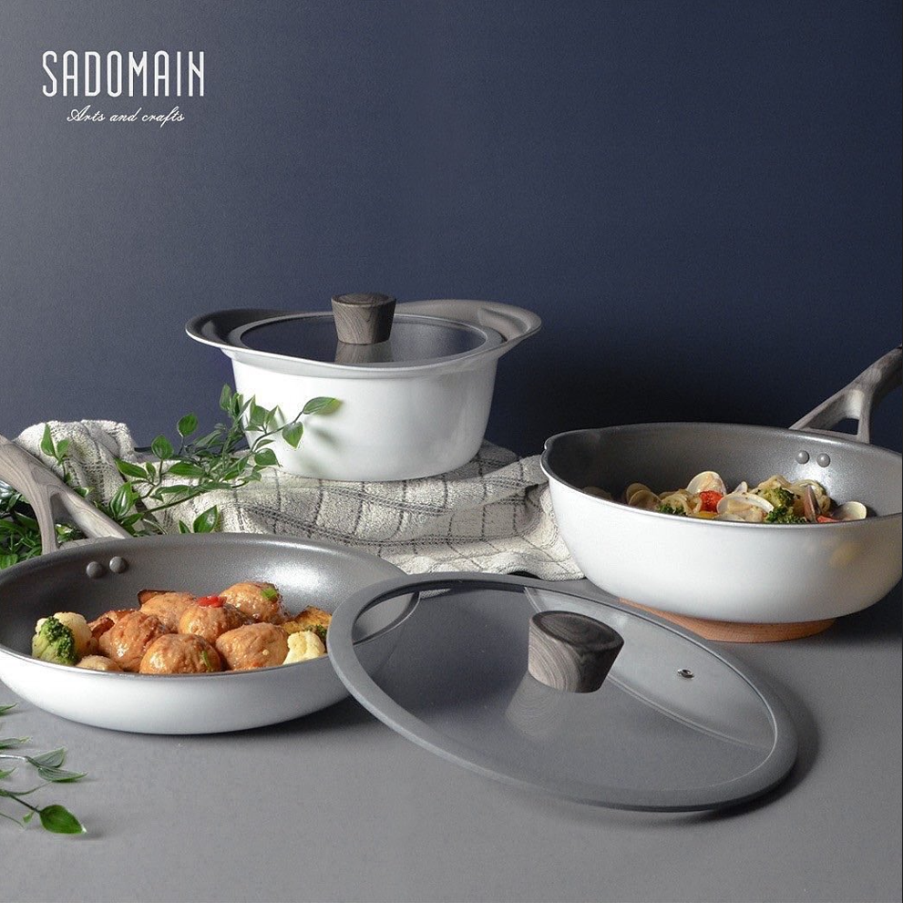 【SADOMAIN 仙德曼】銀雪日本大金不沾鍋具組 AG3281