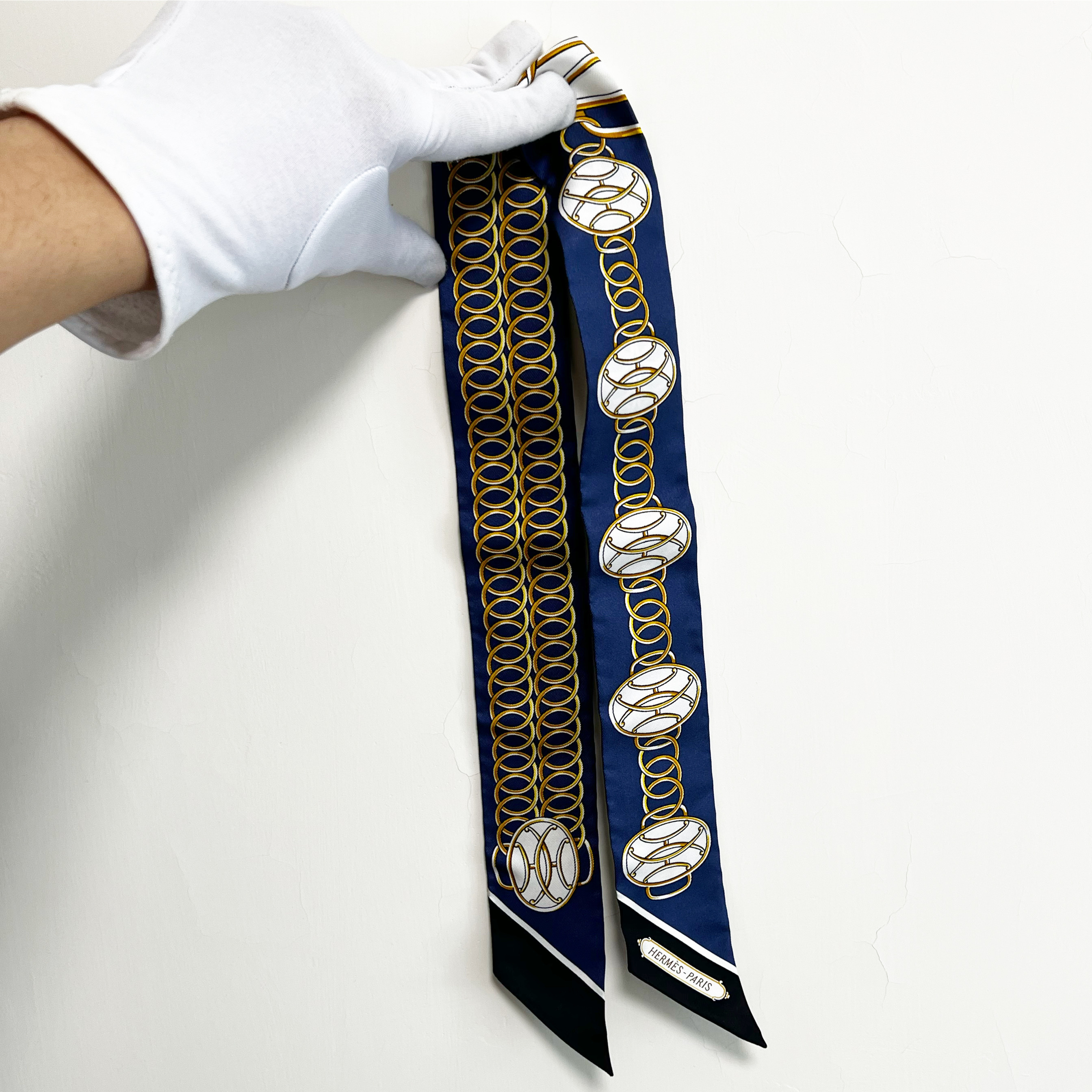 HERMES Lift Profile Twilly (RM/MARINE/NOIR/GOLD)