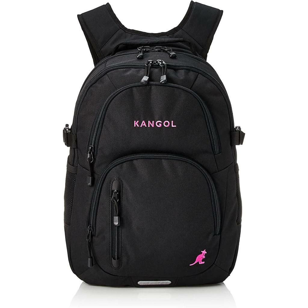 【💥日本直送】Kangol 背囊 背包 書包 雙肩包 附帶防水防雨罩 黑色 粉色標誌