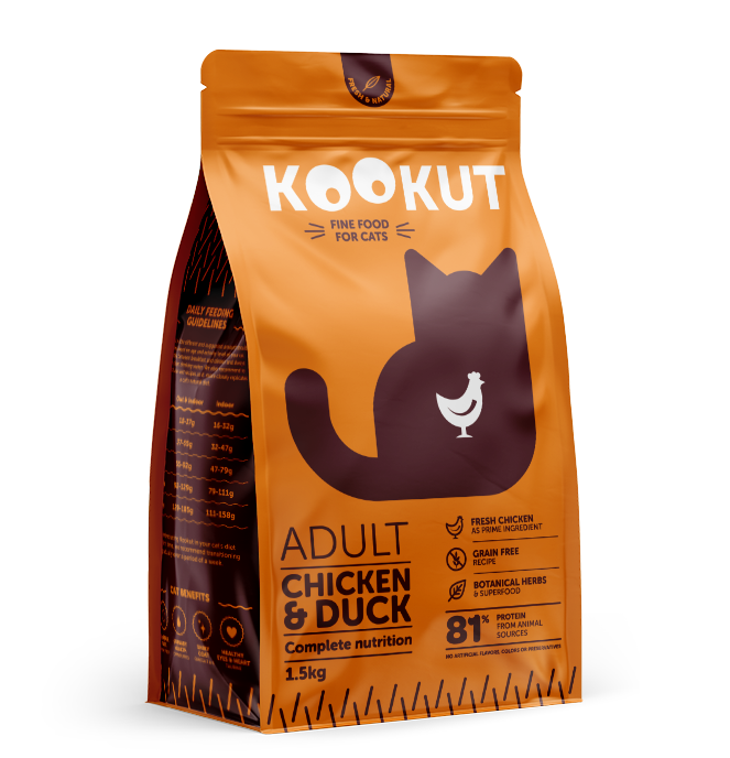 KOOKUT - 天然無穀物成貓糧 (雞肉鴨肉)