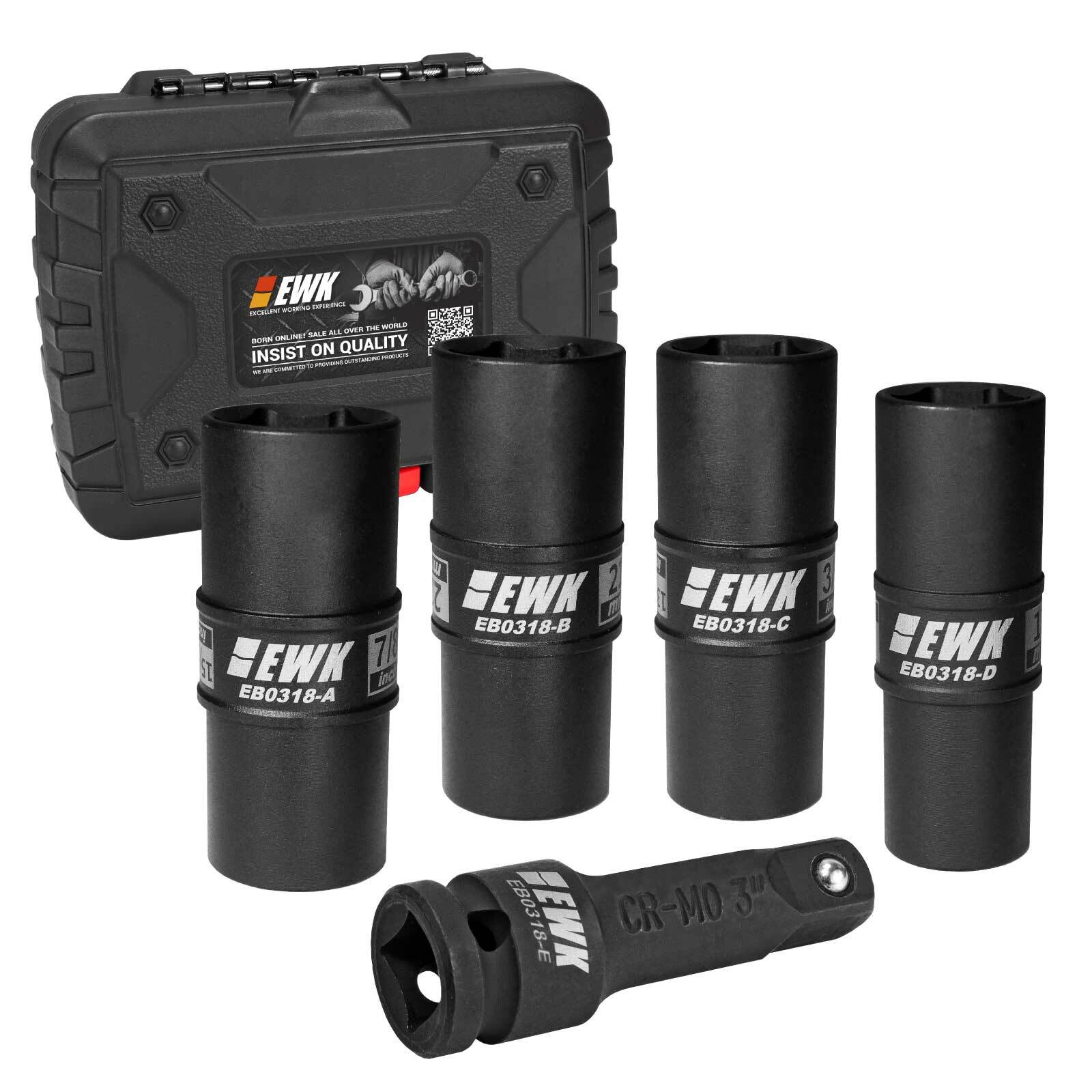 5 Pcs Flip Socket Set with 3" Extension Bar | EWK