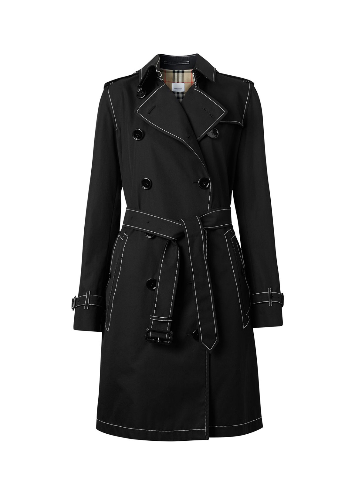 Burberry contrast stitch gabardine trench coat