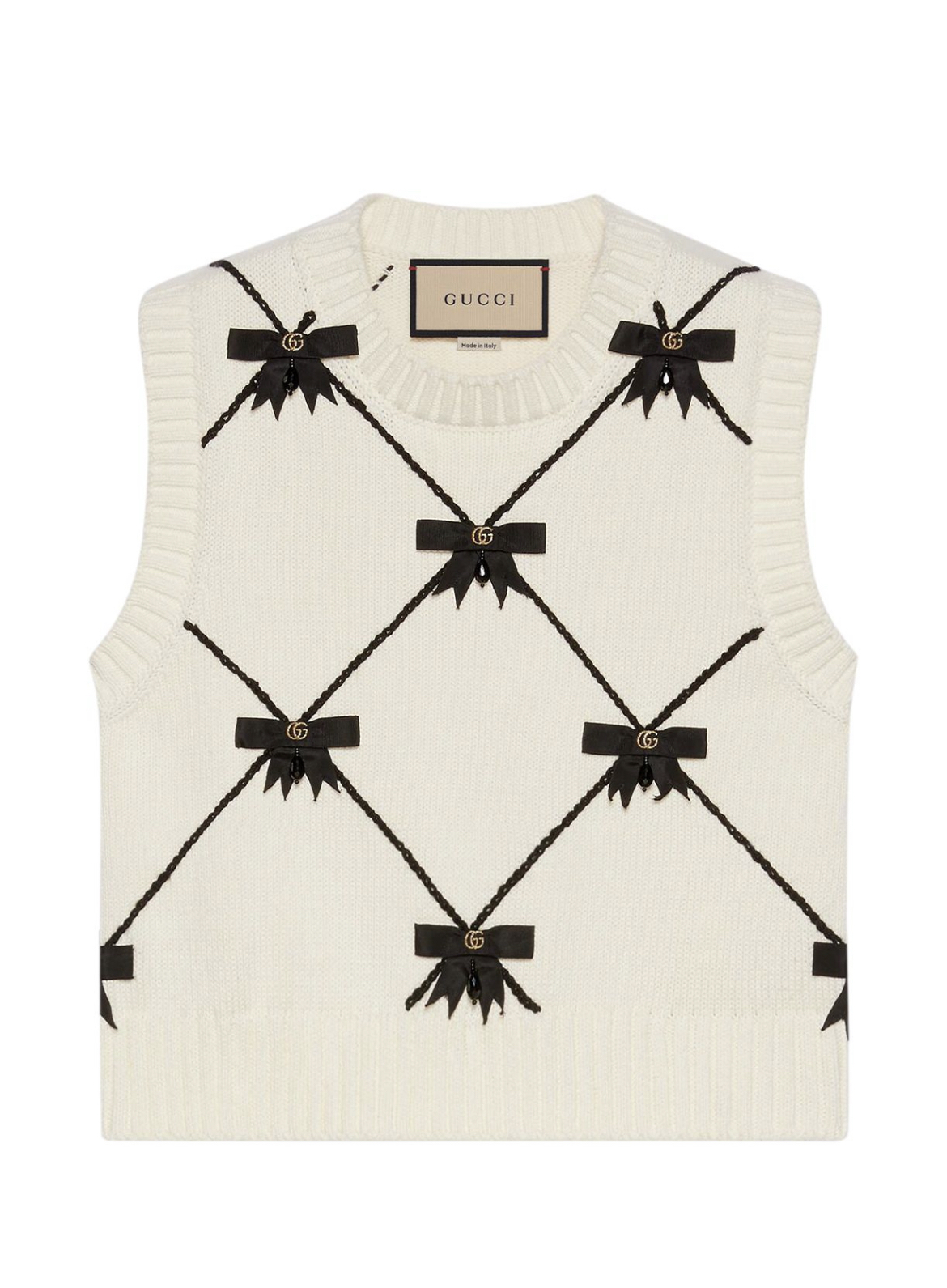 Gucci GG bows knitted sleeves vest