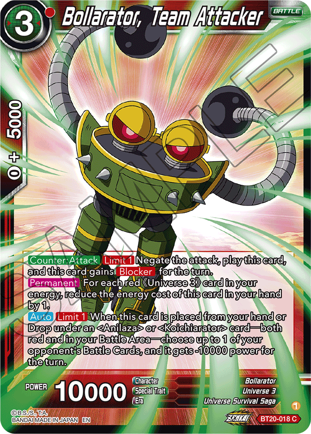 BT20-018 Bollarator, Team Attacker