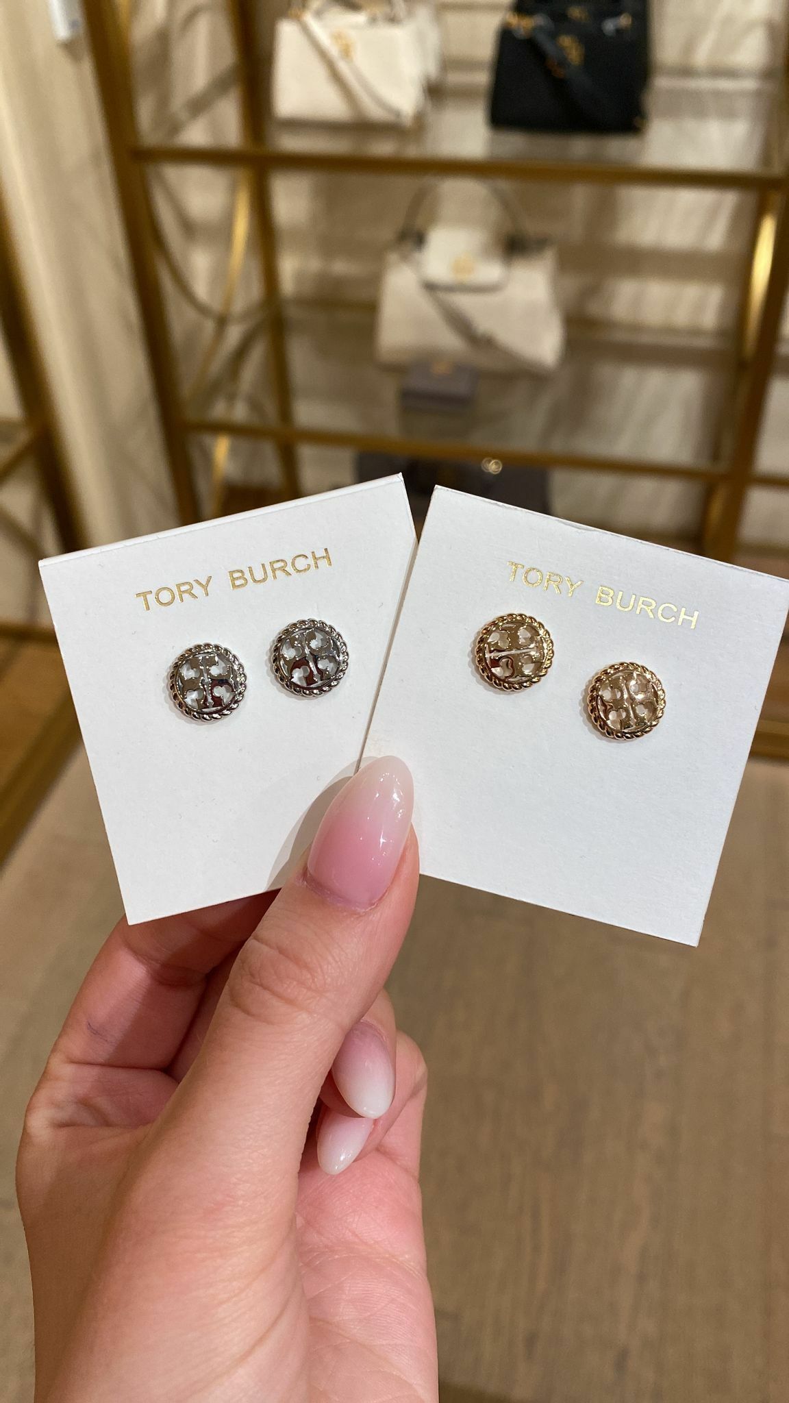 Tory Burch Rope logo stud earring 耳環