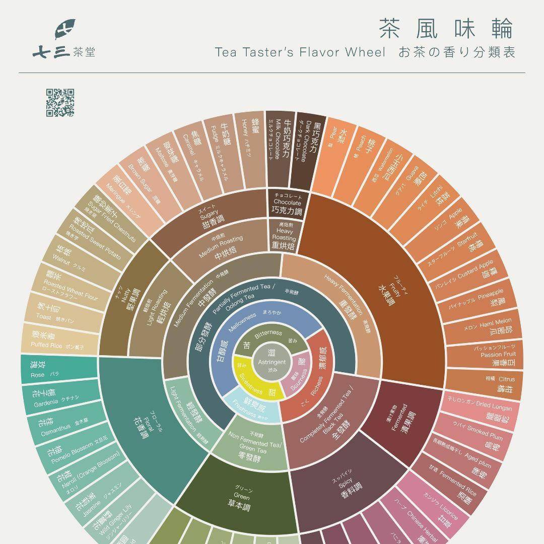 茶風味輪海報 Tea Taster's Flavor Wheel Poster丨七三茶堂7teahouse