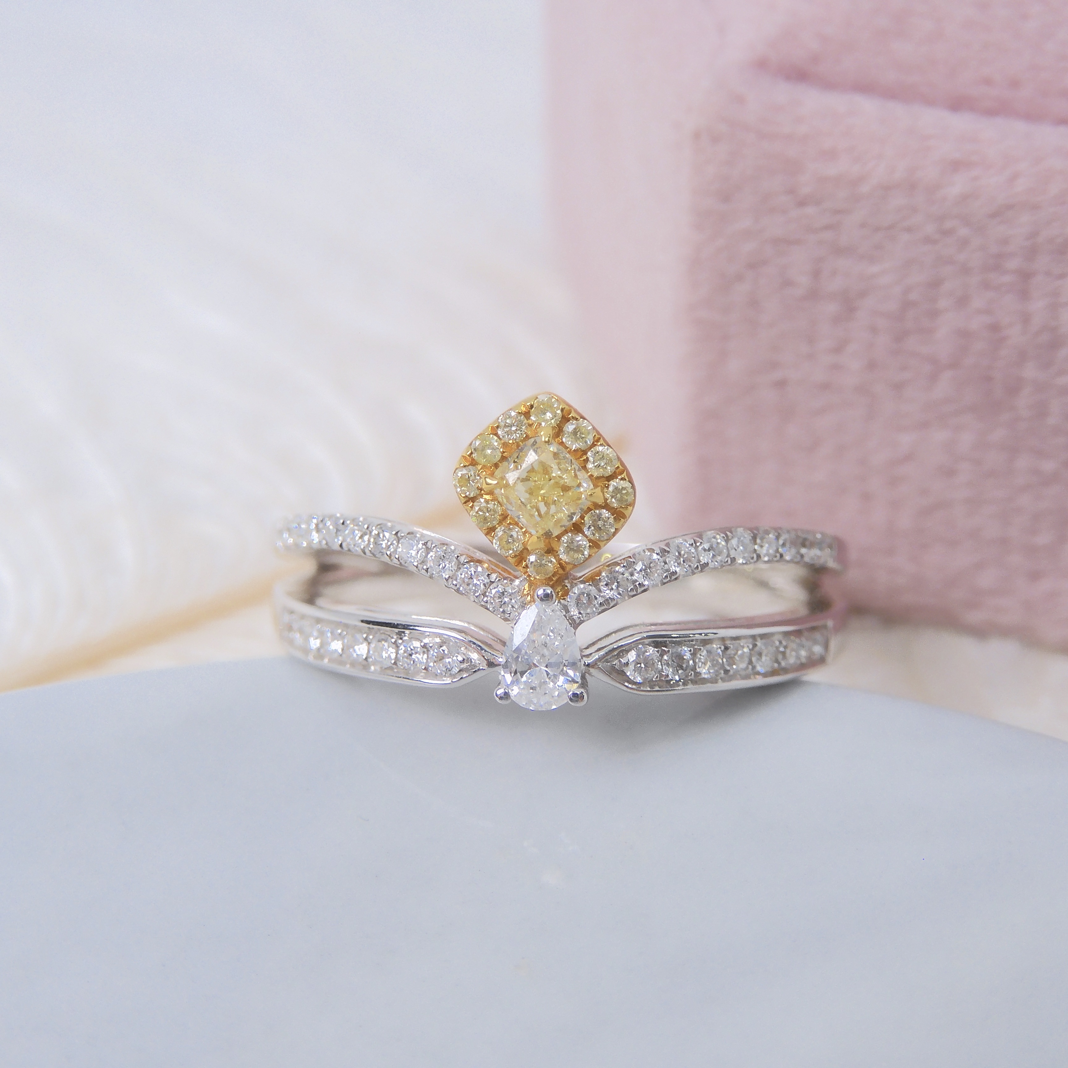 Aloha Jewellery | 18K金 0.12ct 黃鑽戒指