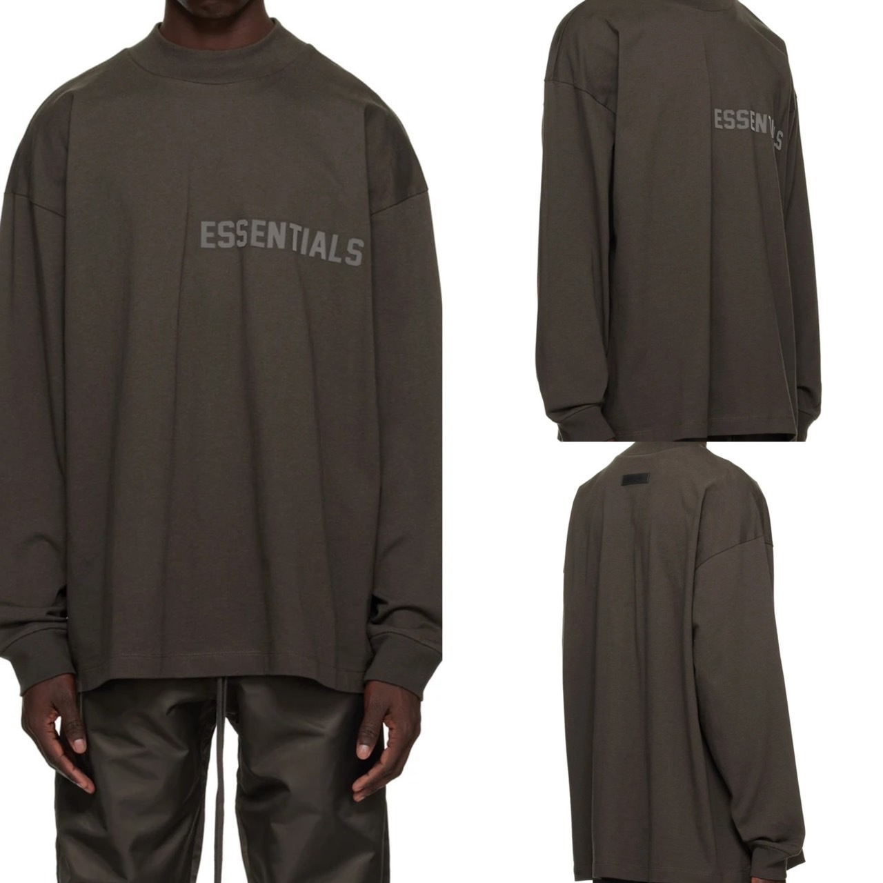 FOG ESSENTIALS 胸口字體膠印Logo 木炭黑 長袖