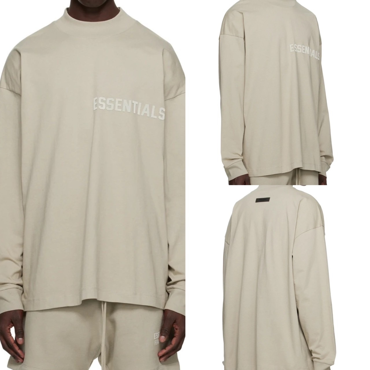 FOG ESSENTIALS 胸口字體膠印Logo 小麥色 長袖