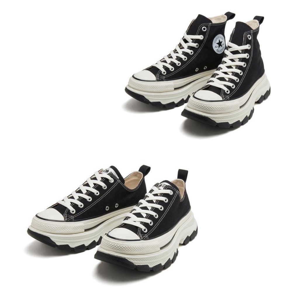 (日本連線預購) 日本限定 CONVERSE ALL STAR Ⓡ TREKWAVE REACT 2.0鞋墊 鋸齒底 黑底 增高 帆布鞋 低筒 ...