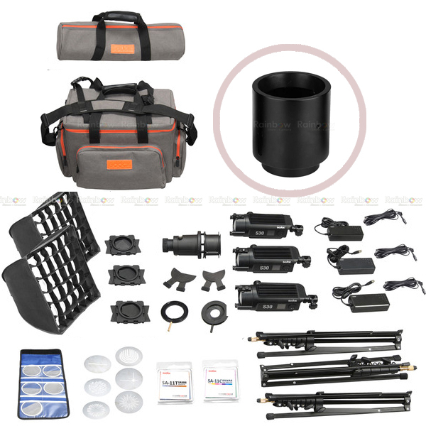Godox 神牛 S30 LED 聚光燈 三燈 及 投影鏡頭組合 - Rainbow Store Camera